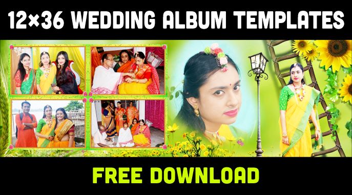 Wedding Album Creative DM Templates for 12×18 Sheets